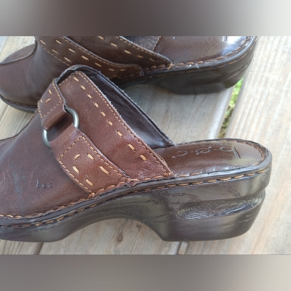 b.o.c. | Shoes | Boc Born Concept Comfort Slip On Brown Leather Clogs ...